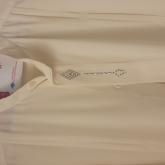 pronti | Shirts | Fathers Day Off White Dress Shirt With Rihenstone ...